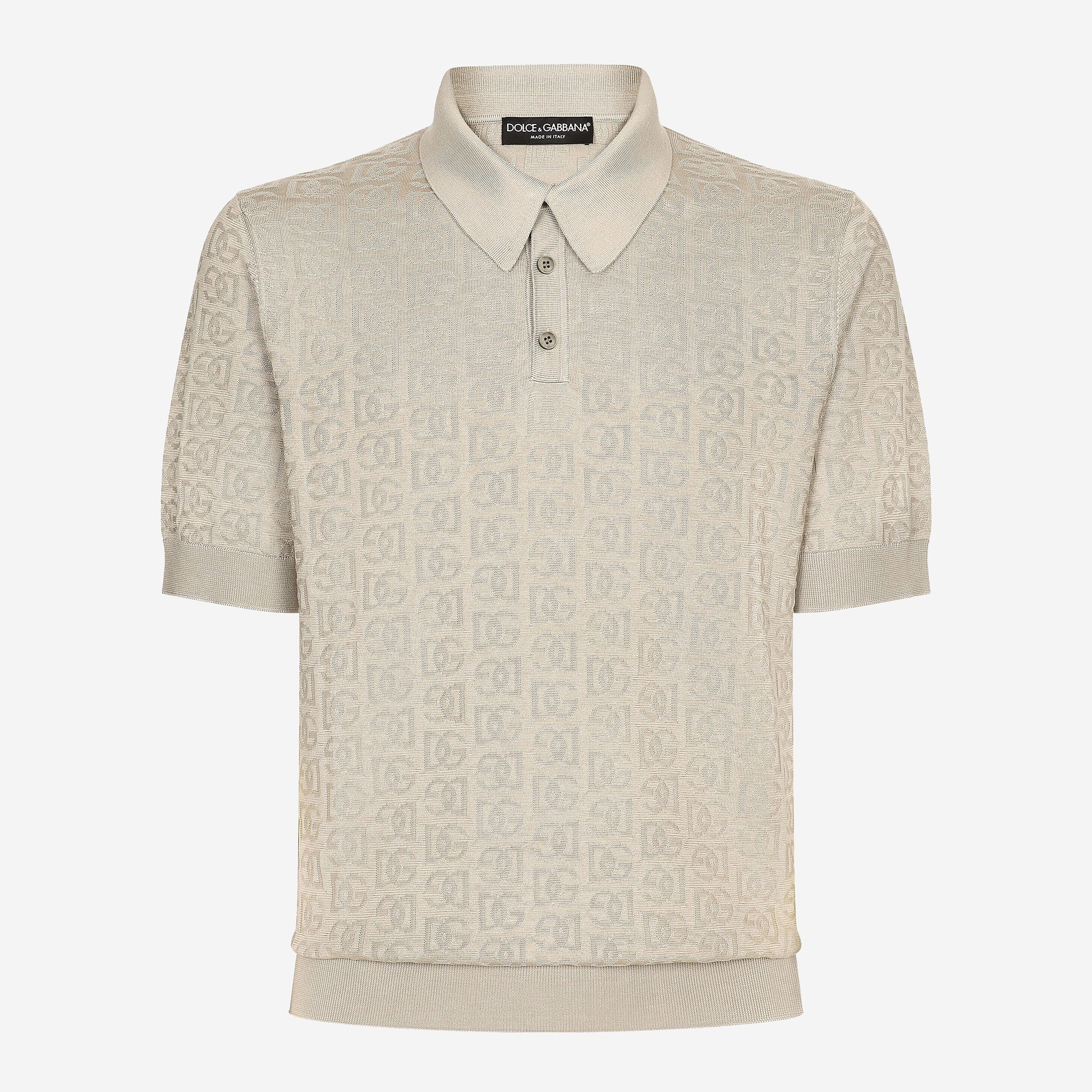 Dolce & Gabbana DG Logo Silk Jacquard Polo Shirt – ZAP