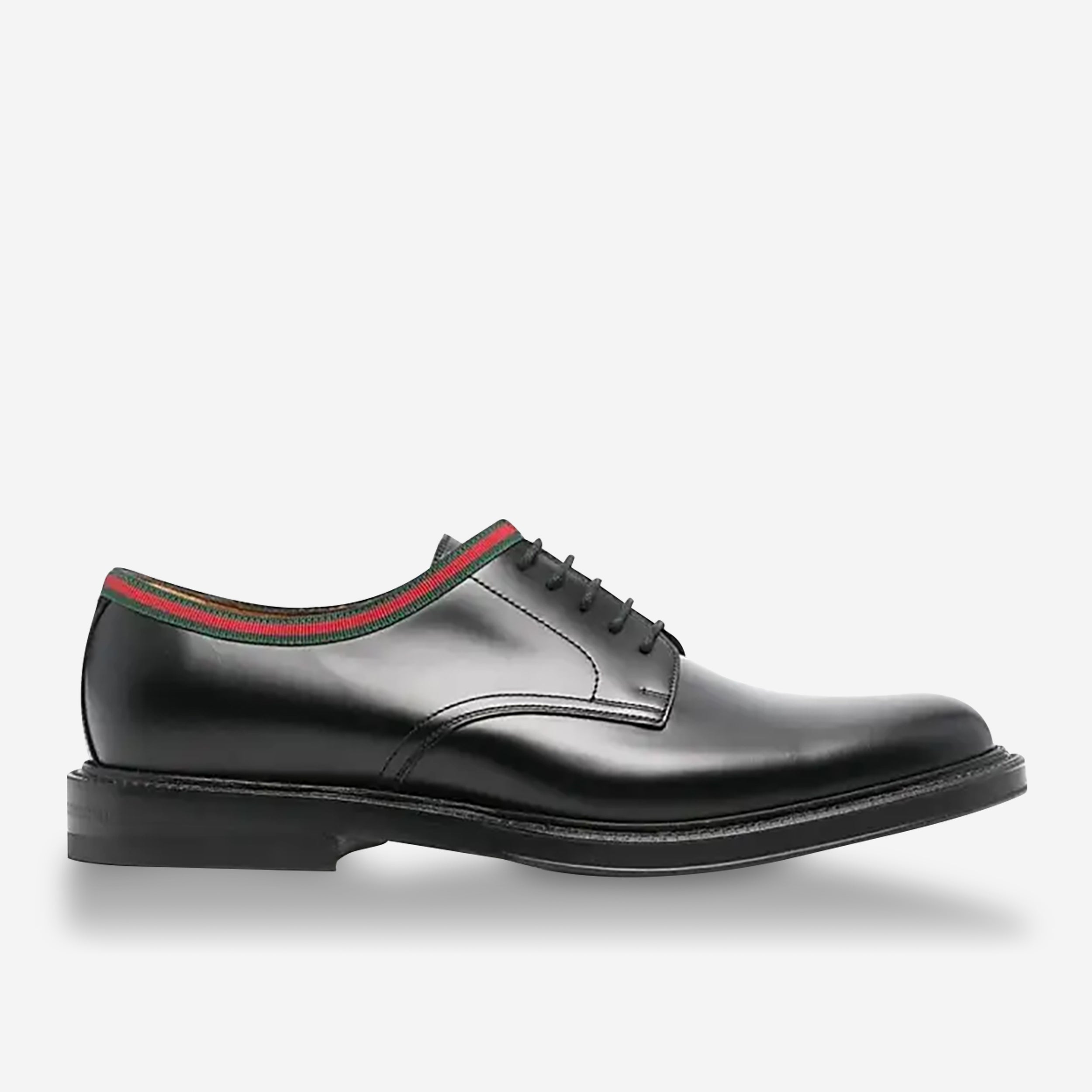 Gucci Web Trim Leather Derby Shoes – ZAP